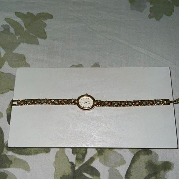 Jewelry | Elgin Womens Rose Goldtone Slanted Bracelet Watch | Poshmark
